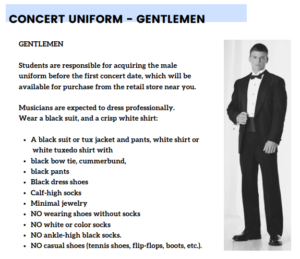 Concert Uniform - Youth Symphony of DuPage